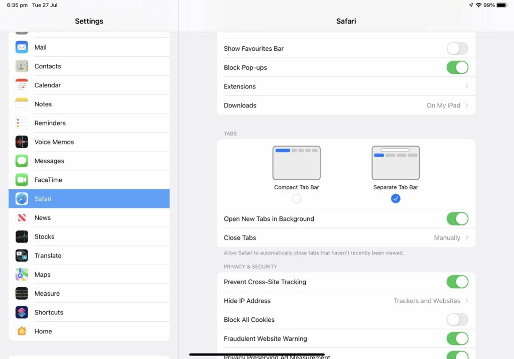 Apple lets Safari users on iPadOS 15 beta 4 decide UI version to keep