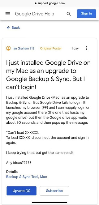 Some Google Drive For Desktop Users Unable To Log In To Account On Mac