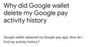 Google Wallet transaction history missing or not showing