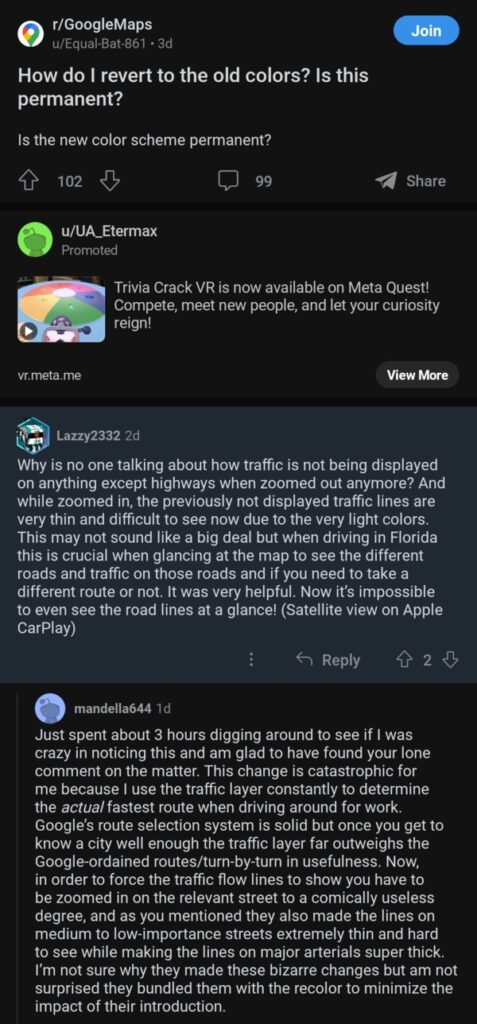 Google Maps' new colors: A crux of expert and user feedback so far