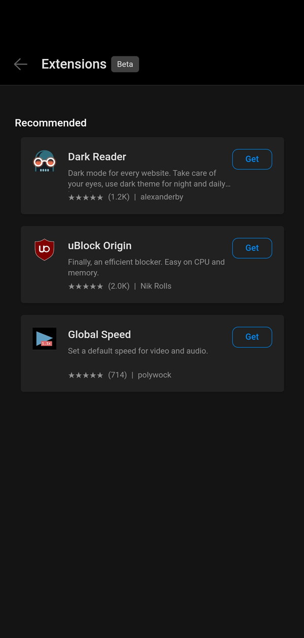 Microsoft Edge for Android pips Chrome to support extensions