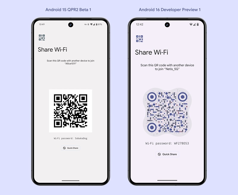 Android 16 says goodbye to boring QR codes with a stylish new Wi-Fi sharing look
