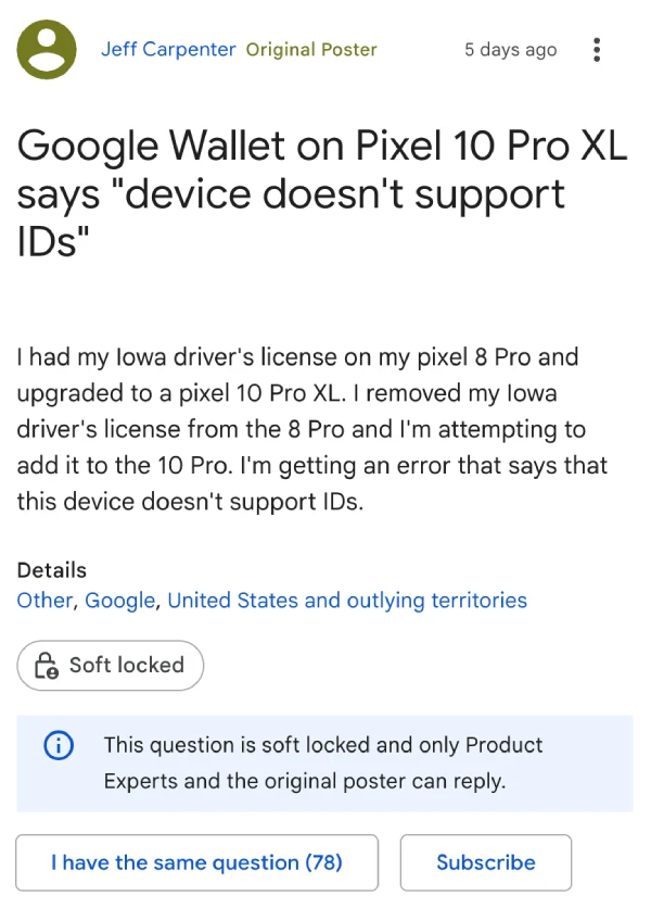 Pixel 10 users hit with Google Wallet card issues and ID errors