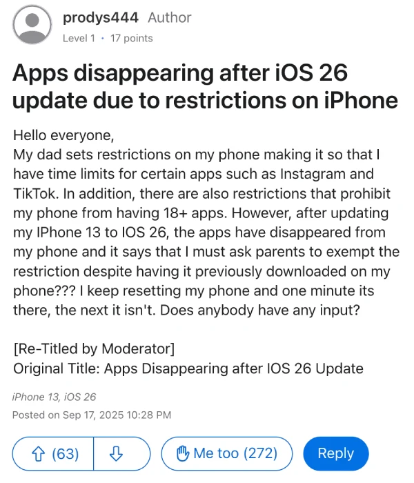Apps disappearing after iOS 26 update? Here's how to bring them back
