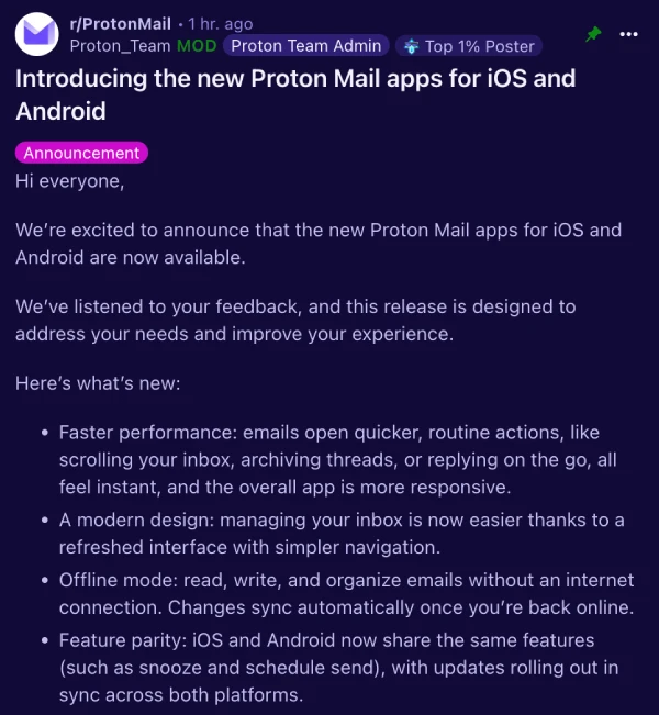 Proton begins rolling out its new Mail app on iOS and Android