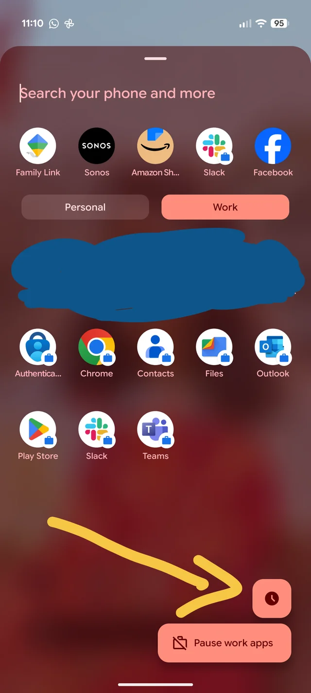 Pixel’s app drawer gets quick work app schedule button