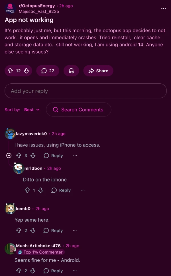 Octopus Energy app down: Users report crashes and connection issues [U ...