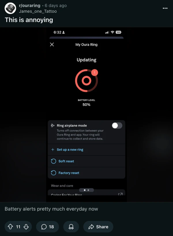 Oura Ring Battery Drain