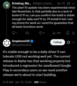 GrapheneOS for Pixel 10 hits new snag just as major USB fix arrives ...