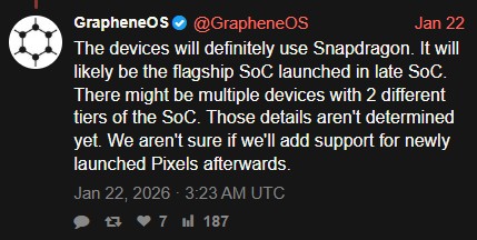 GrapheneOS says non-Pixel OEM announcement coming in 'next couple ...