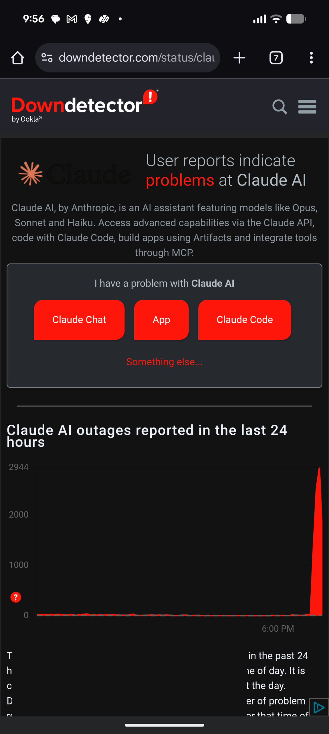 Claude down and not working as users report service throwing errors