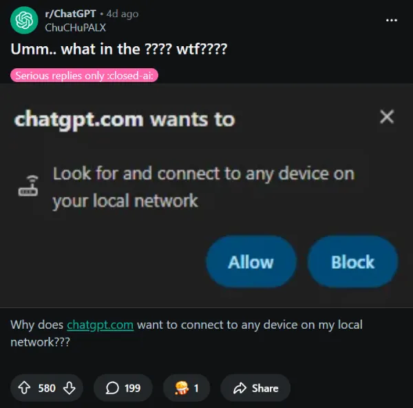 Chrome asking to connect to local network devices: here's why