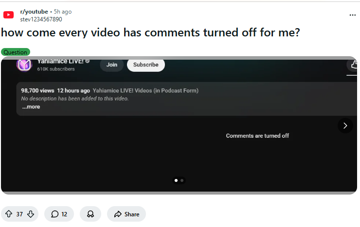 Comments are turned off on YouTube? You aren't alone - PiunikaWeb