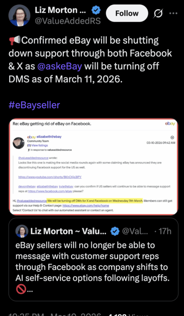 eBay confirms it will disable Facebook and X direct messages for ...