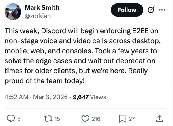 Discord starts enforcing end-to-end encryption for voice and video ...