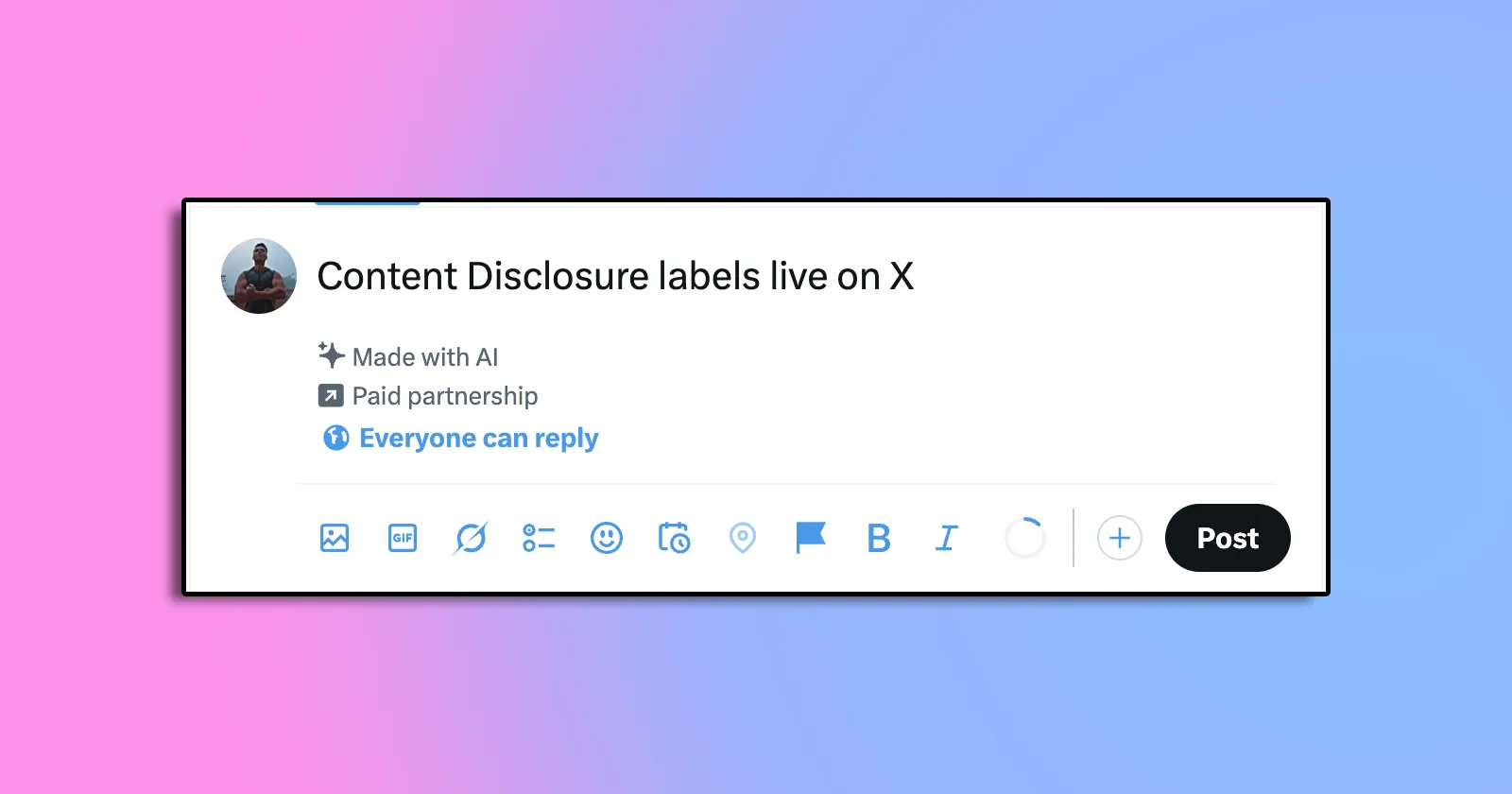 ‘Made with AI’ and ‘Paid partnership’ disclosure labels now live on X