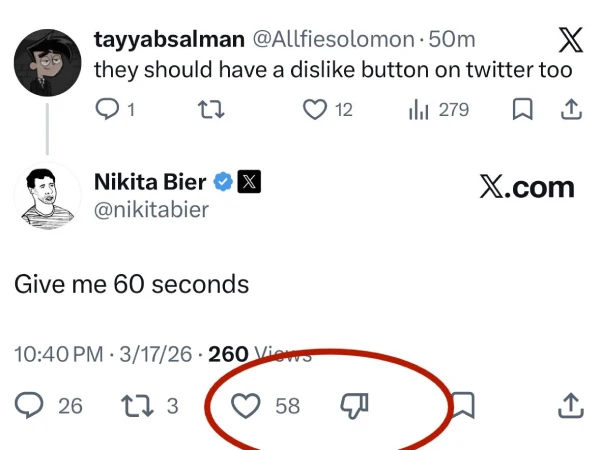 X begins rolling out 'dislike' button for replies - PiunikaWeb