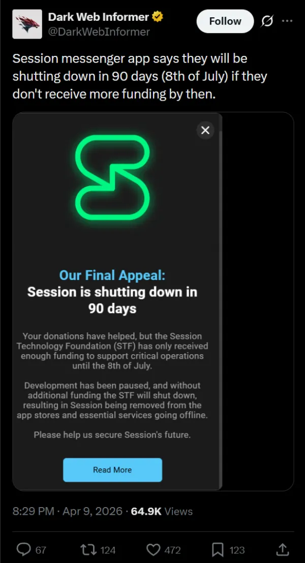 Session says it could shut down by July 8 without funding, as users ...