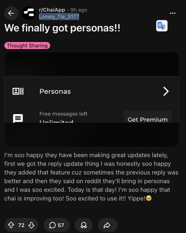 CHAI app finally rolls out long-awaited Personas feature