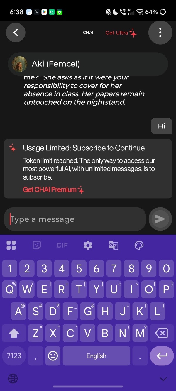 CHAI users hit with "Message Removed" and worsening rate limits