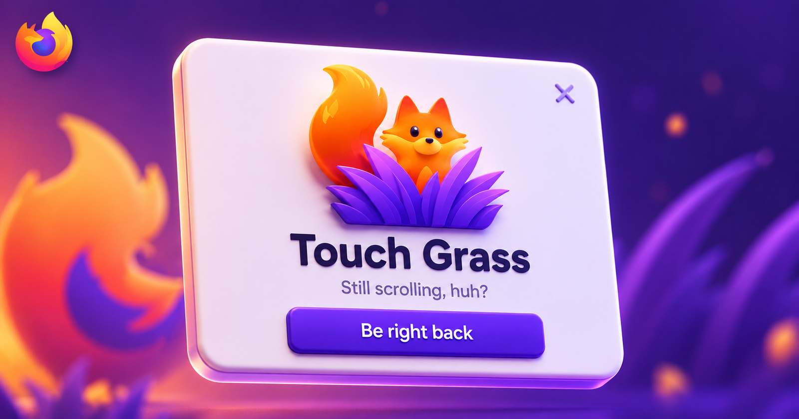 Firefox releases new "Touch Grass" extension