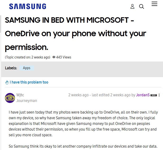 OneDrive suddenly backing up Samsung Gallery without permission ...