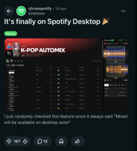 Spotify Automix feature finally starts rolling out on the desktop app