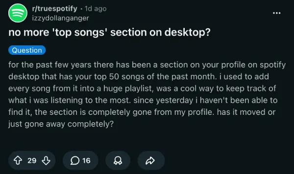 Many Spotify users frustrated after 'Top tracks this month' feature ...