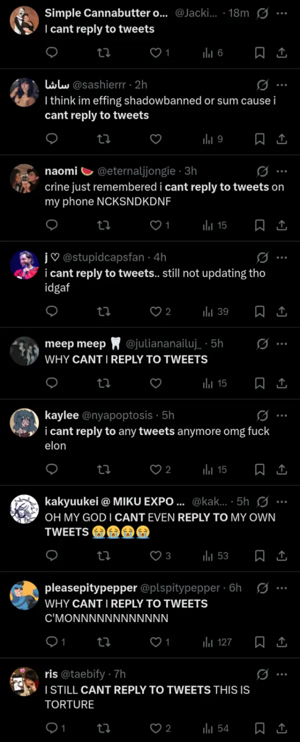 Old Twitter app replies broken as users say X is forcing them to update