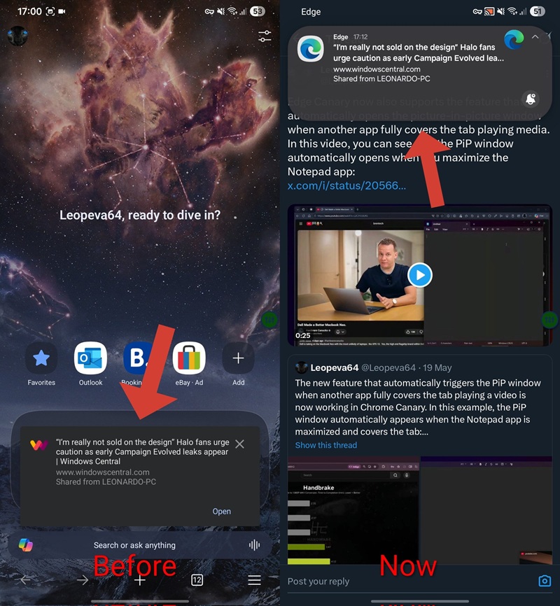 Microsoft Edge for Android gets a sleek upgrade for 'Send to self ...