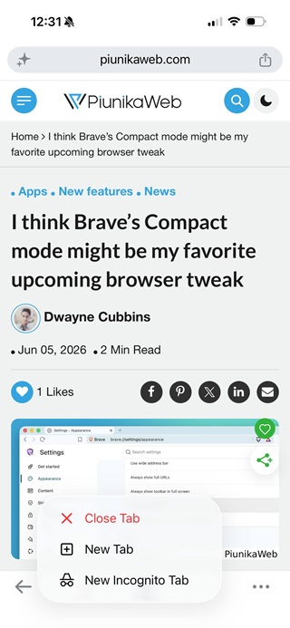 Google Chrome for iOS quietly changes the long-press menu order for new ...