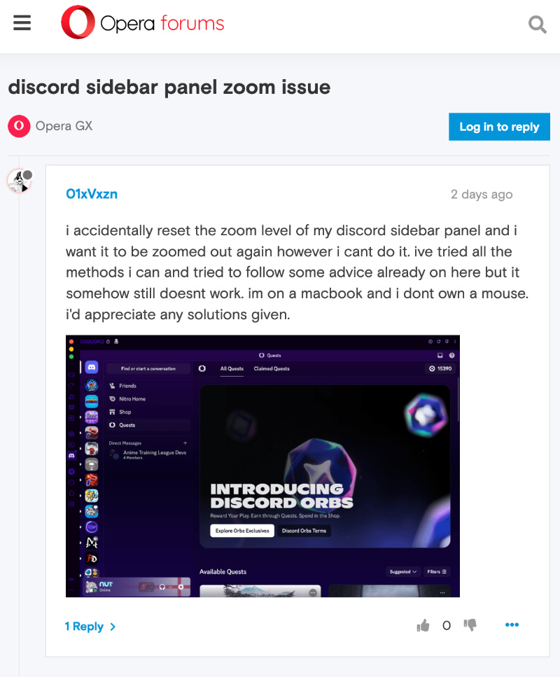 Latest Opera update breaks scaling in sidebar apps