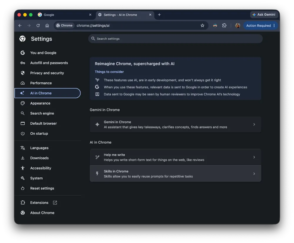 Chrome adds Gemini Skills off switch after 4 GB Gemini Nano backlash ...